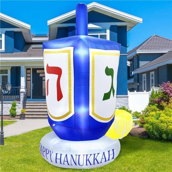 Holiday | 6ft Hanukkah Decorations Dreidel Inflatable With Gold Coins ...